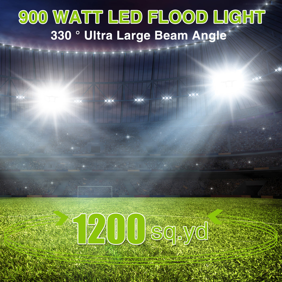 LED Flood Light Outdoor, STASUN Max Series 900W 90000lm 6000K Daylight